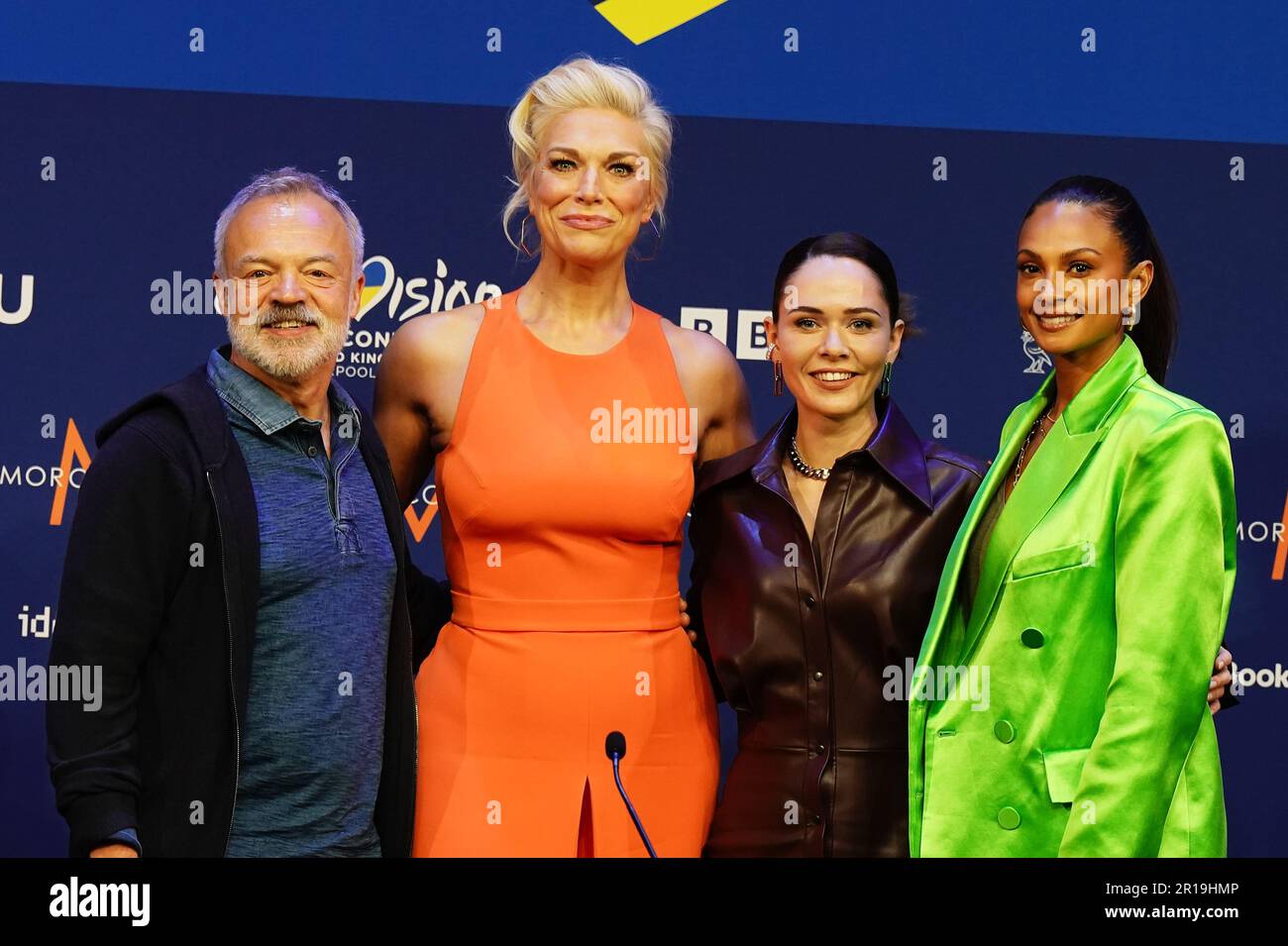 Pressekonferenz mit Moderatoren (von links nach rechts) Graham Norton ...