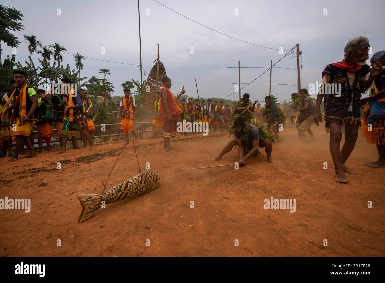 Tiwa tribal people in traditional attire participate in Khelchawa ...