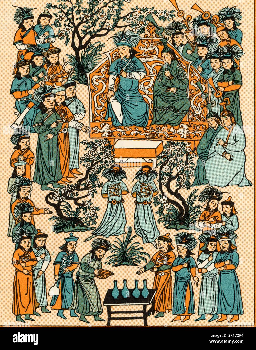 Die Enthauptung von Ögedei, c14. Jahrhundert. Nach Rashid al-DIN ...