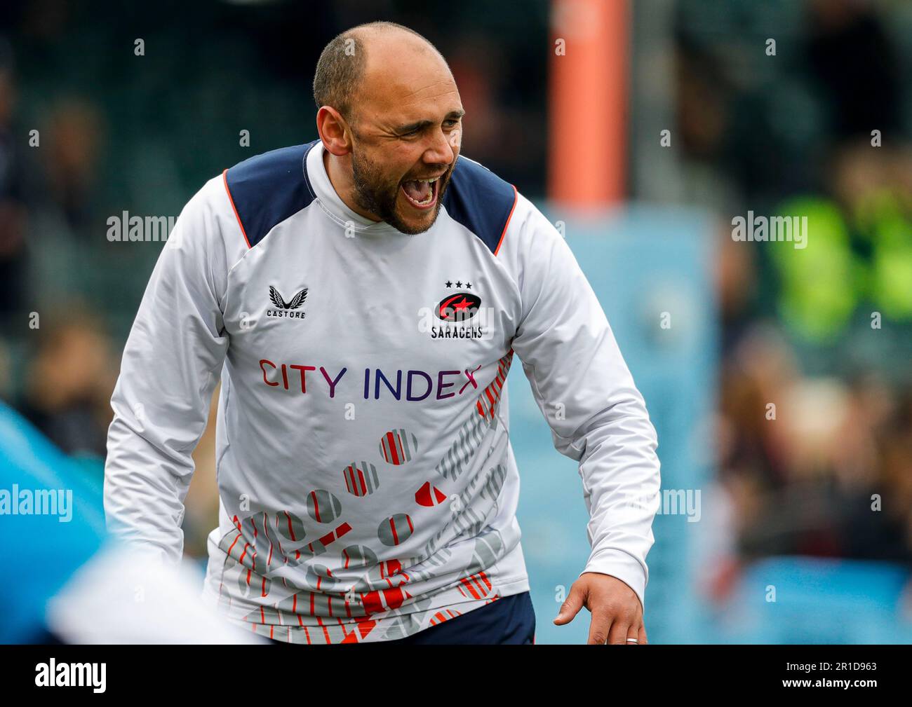 Saracens Cheftrainer Joe Shaw vor dem Halbfinalspiel des Gallagher ...