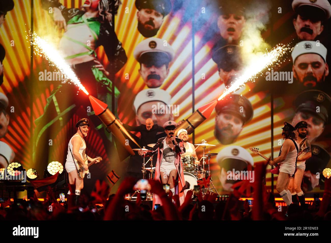 Der kroatische Teilnehmer Let 3 tritt im Grand Finale des Eurovision ...