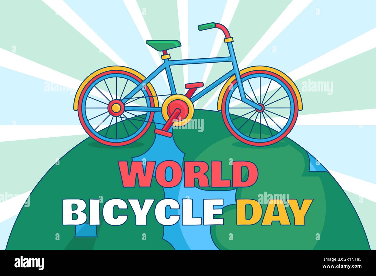 Leuchtendes Fahrrad als Eco Transport Day Begrüßungsbild mit Text ...
