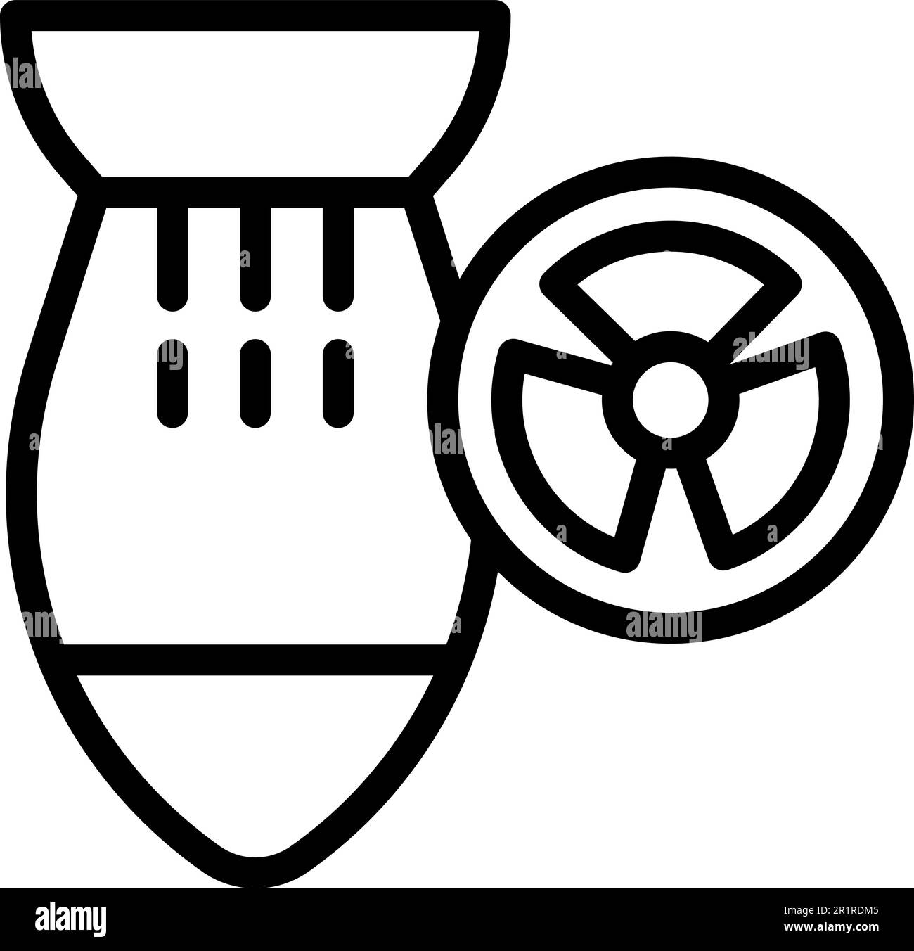 Luftnuklearbombensymbol-Konturvektor. Ein Schutzbunker. Zimmer zu Hause ...