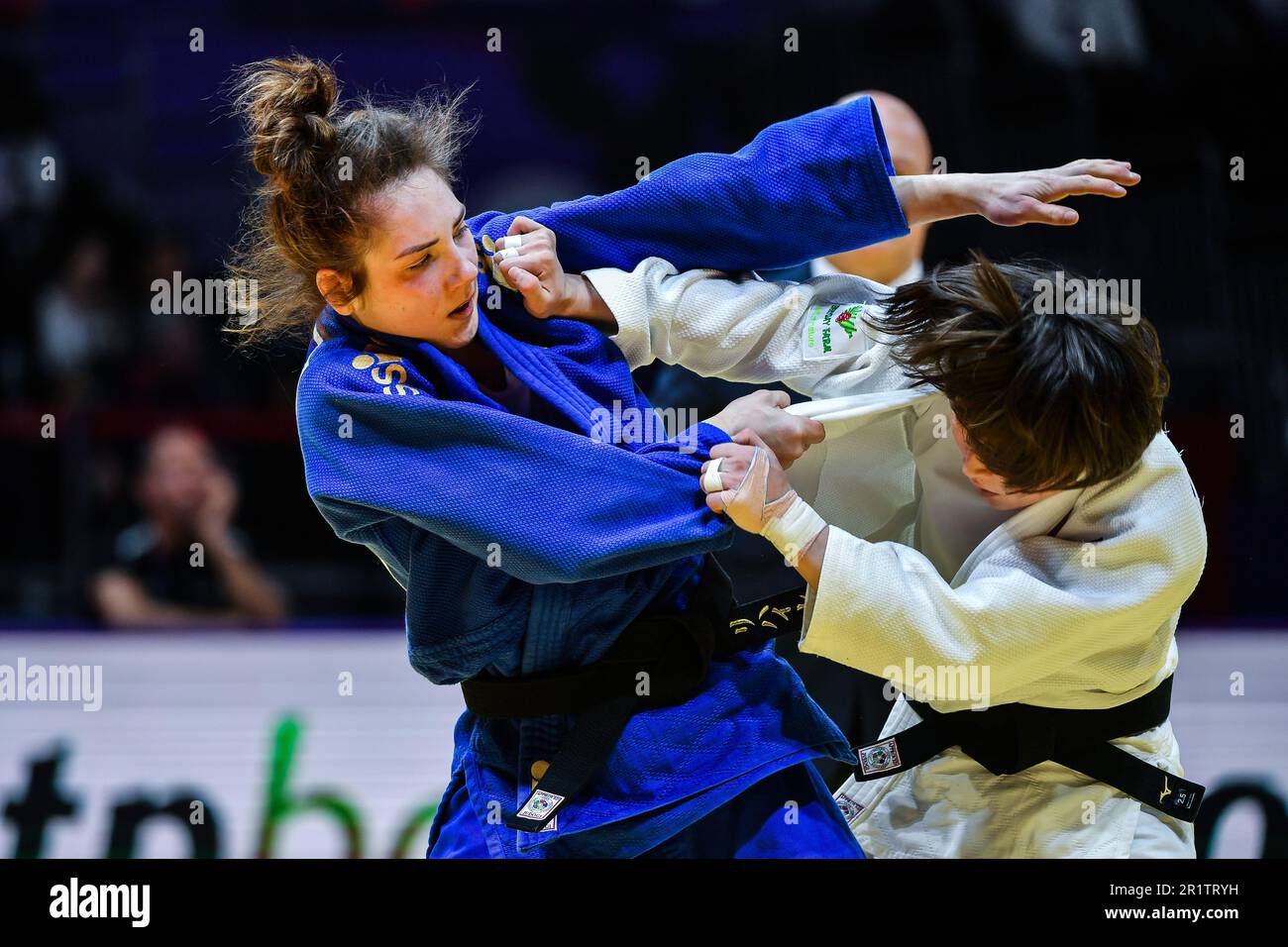 Doha, Katar, 8. Mai 2023. Amber Ryheul (Belgien) tritt bei der Judo ...