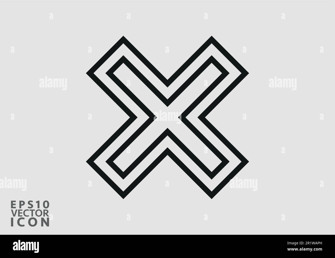 Kreuzsymbol. Symbol "Abbrechen". Symbol schließen, Stopp-Symbol ...