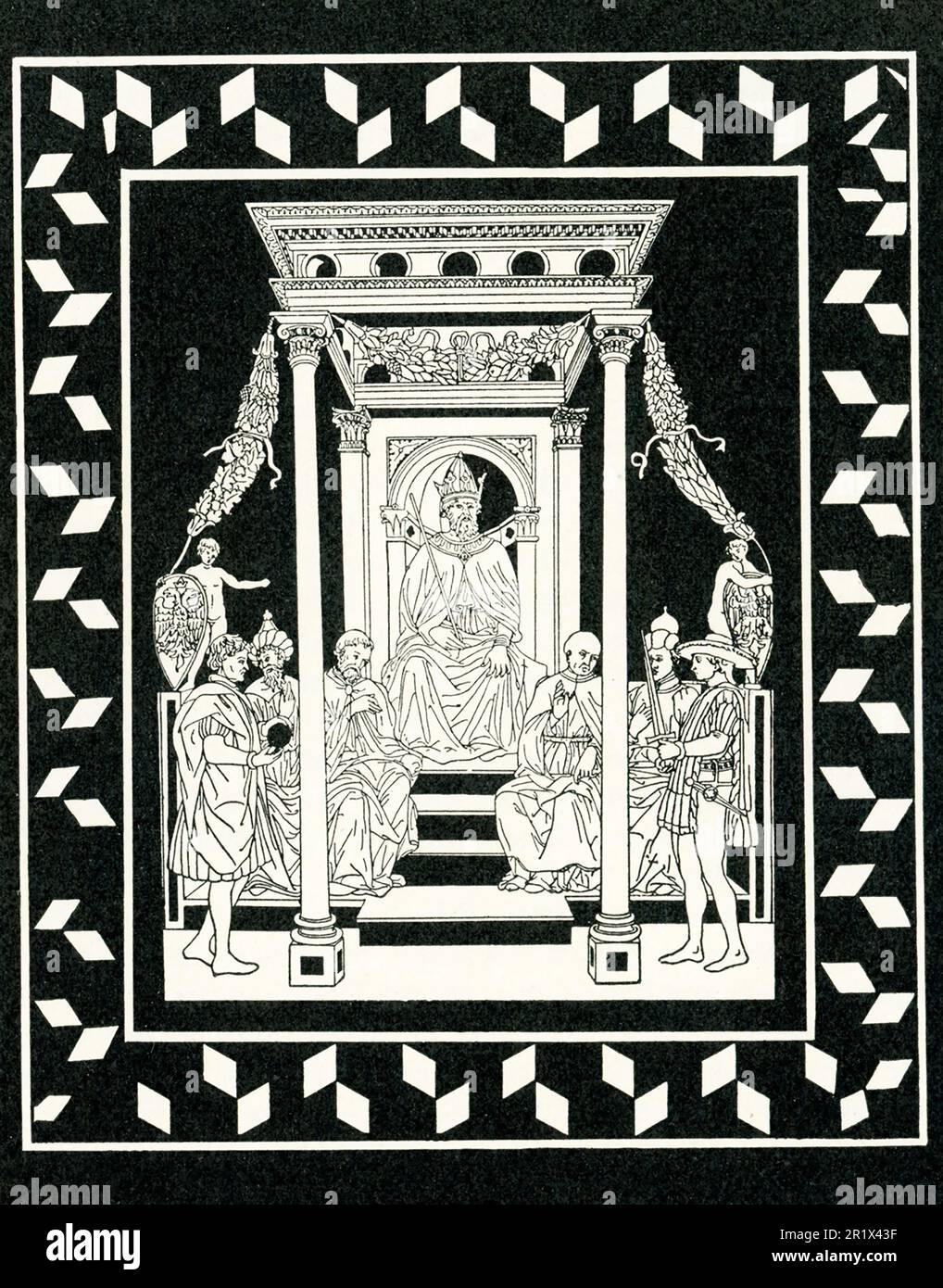 Der 1906. Titel lautet: Der Kaiser Sigismund. Ein Mosaik in der Kathedrale in Siena (Italien ...