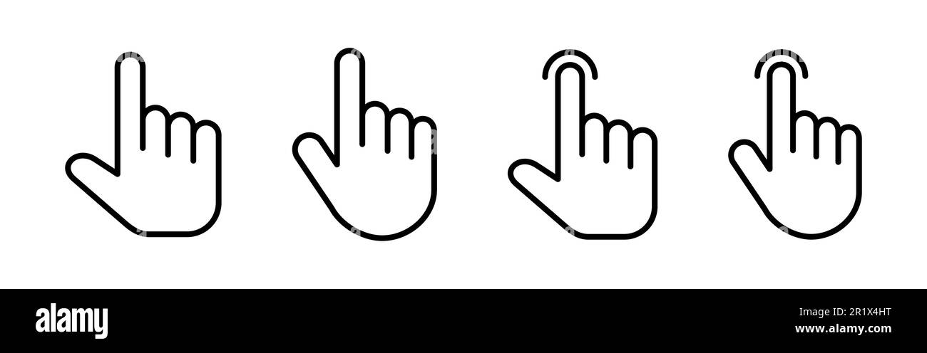 Hand-Cursor-Symbol. Vektor des Cursorsymbols. Klicken des Hand-Cursor ...
