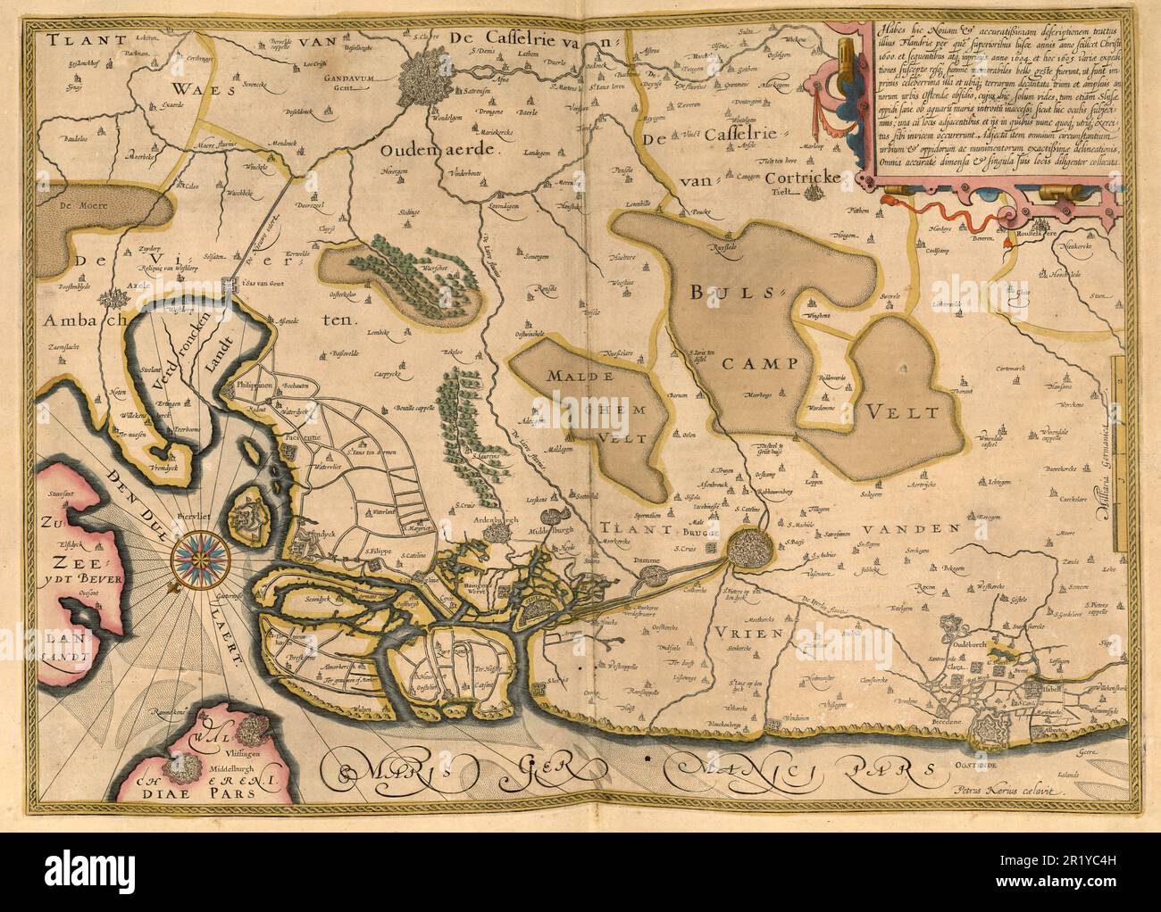 Atlas, Karte von 1623, Niederlande, Holland, digital restaurierte ...