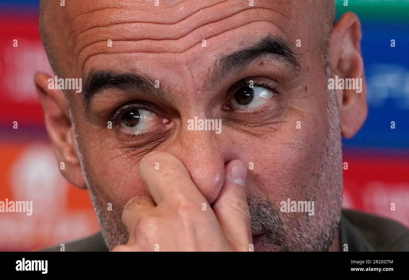 Josep Guardiola Manager von Manchester City spricht während einer ...