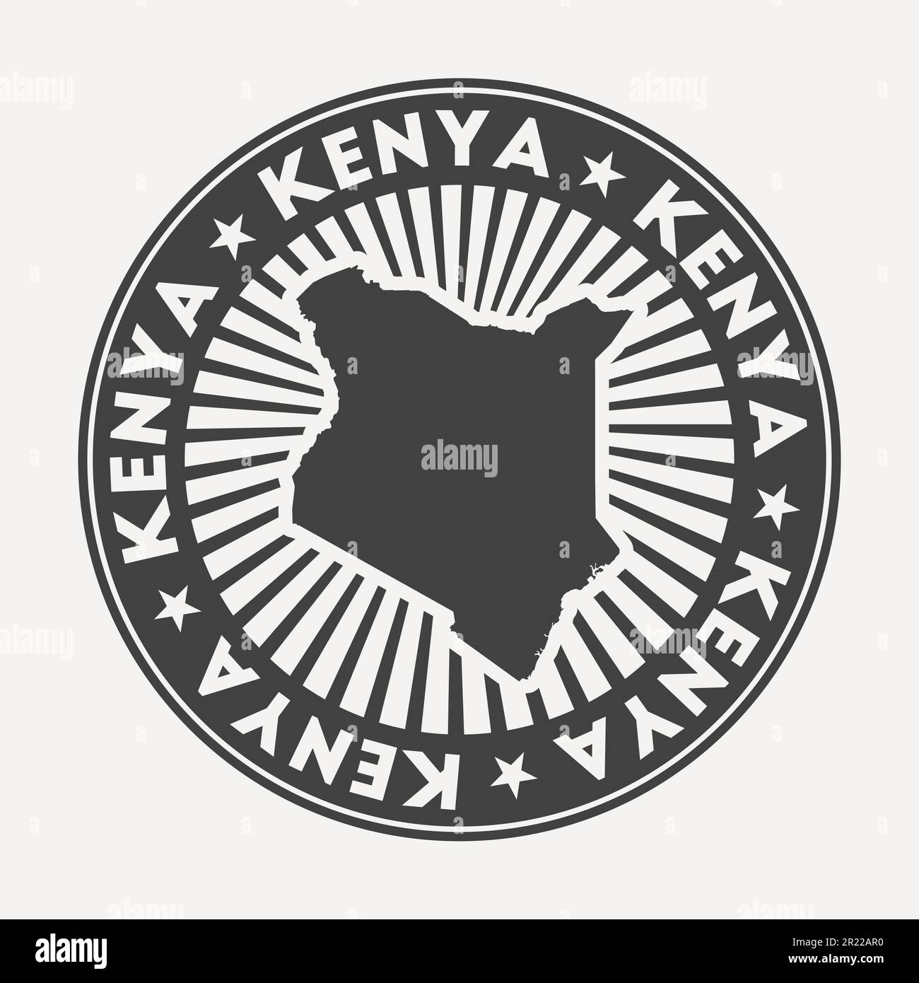 Rundes Kenia-Logo. Vintage-Reiseabzeichen mit kreisförmigem Namen und ...
