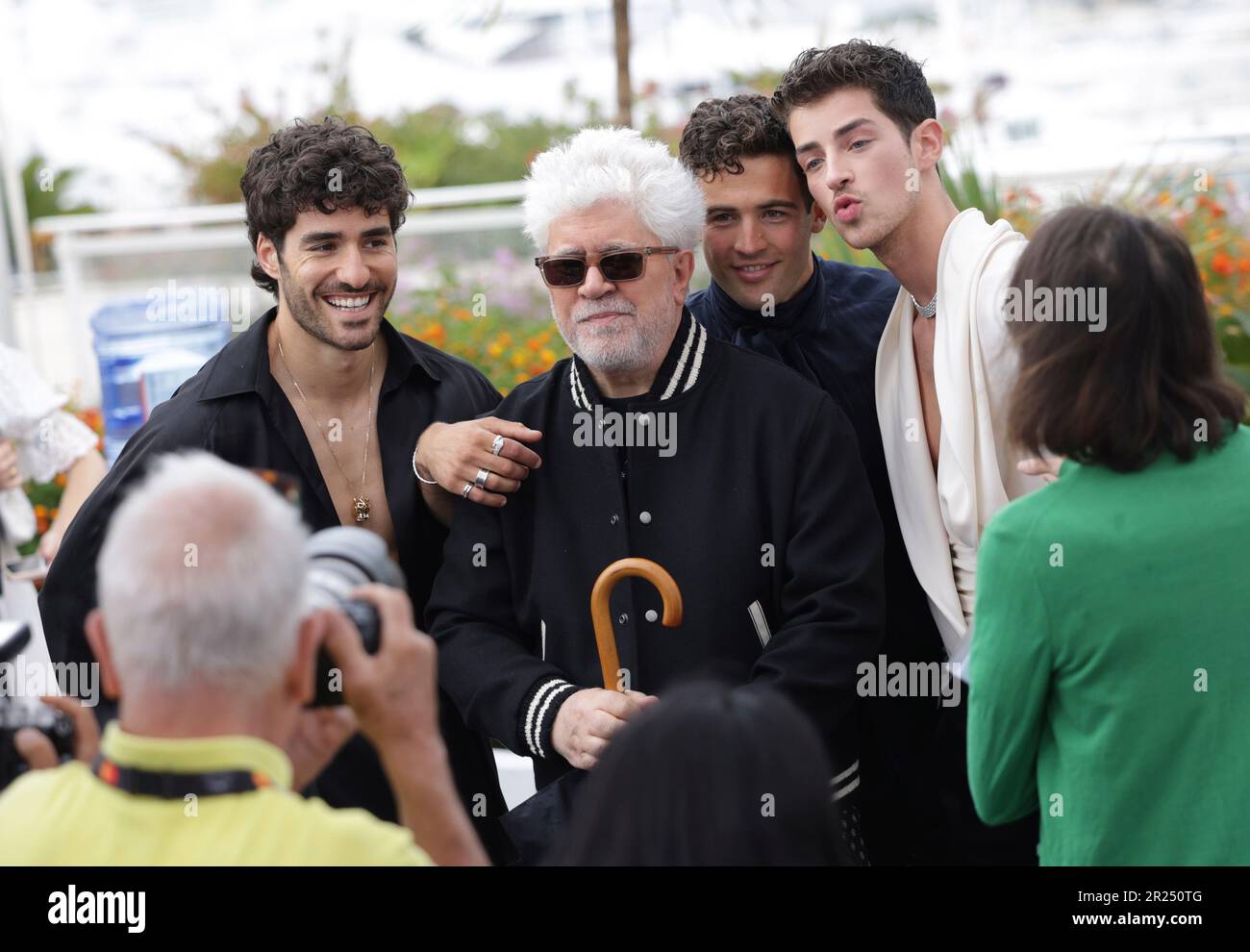 Jose Condessa, from left, director Pedro Almodovar, Jason Fernandez and ...
