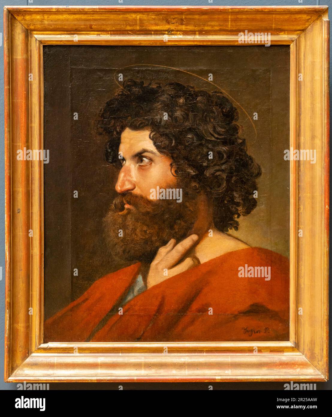 Paris, Frankreich - 05 13 2023: Louvre Museum. Leiter des Heiligen ...