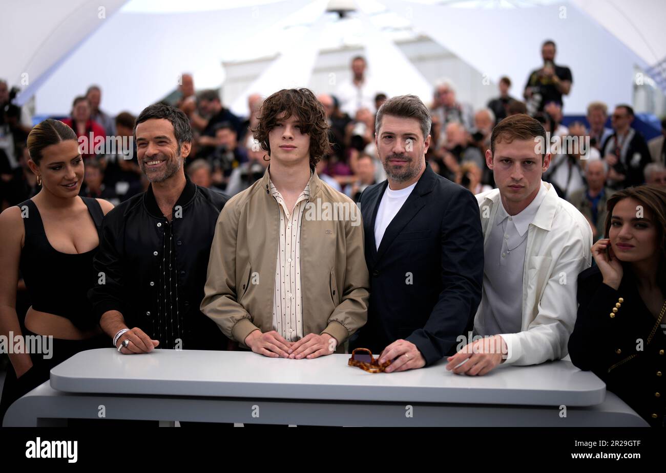 Adele Exarchopoulos, from left, Romain Duris, Paul Kircher, director ...