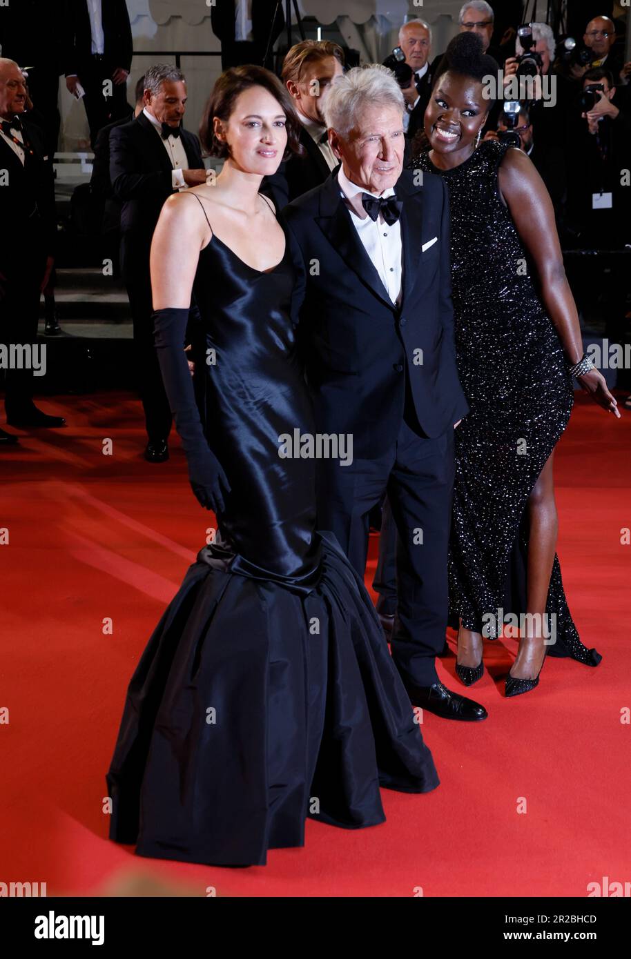 Phoebe Waller-Bridge, from left, Harrison Ford, and Shaunette Renee ...