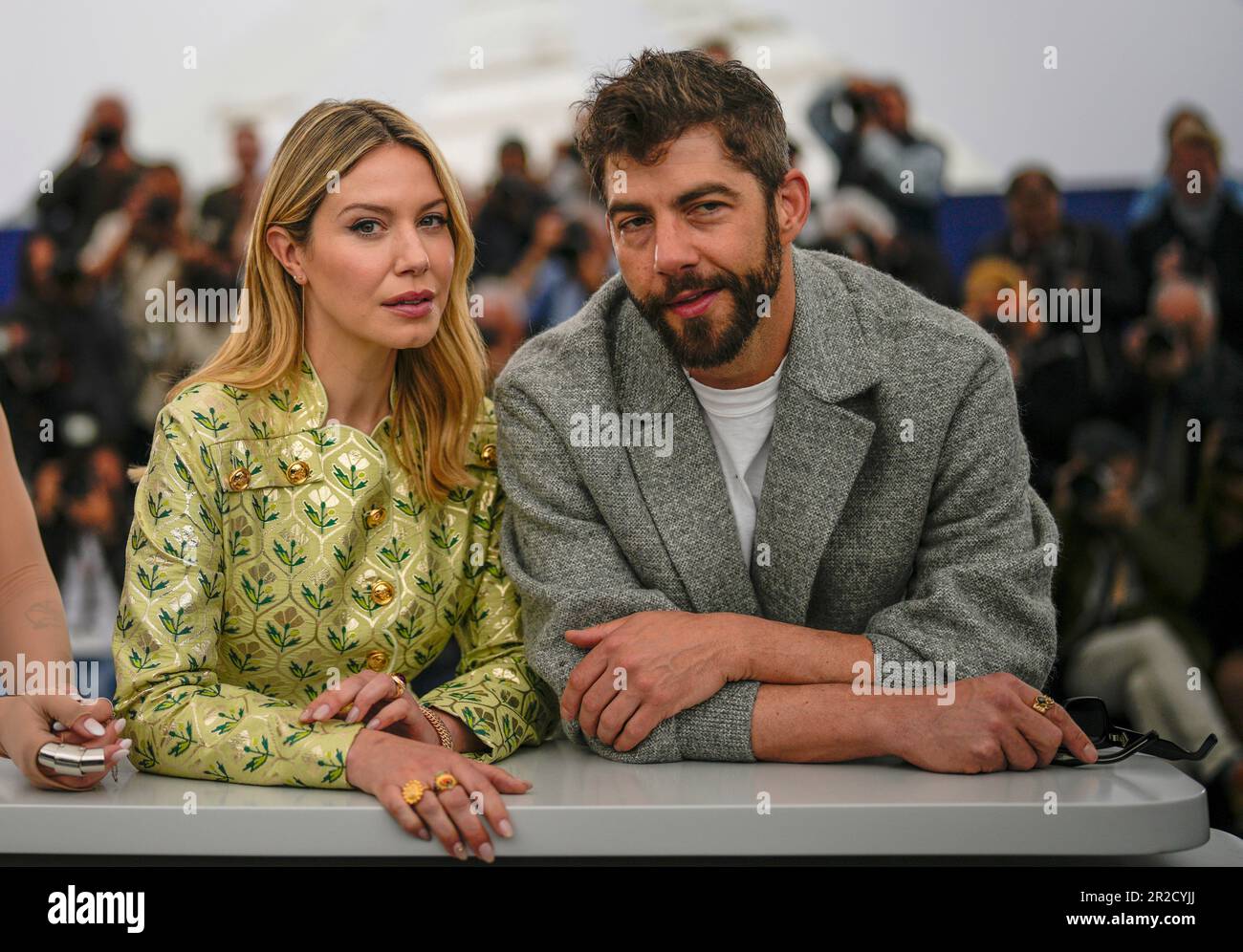 Magalie Lepine Blondeau Left And Pierre Yves Cardinal Pose For