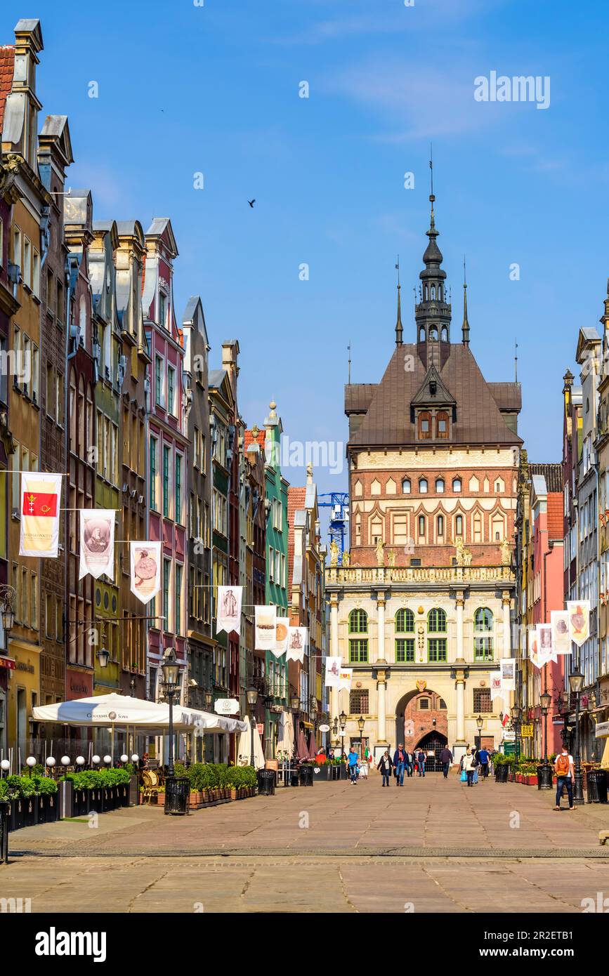 Danzig, Main City, Old Town, Dluga Street (lang), Golden Gate, Hinter ...