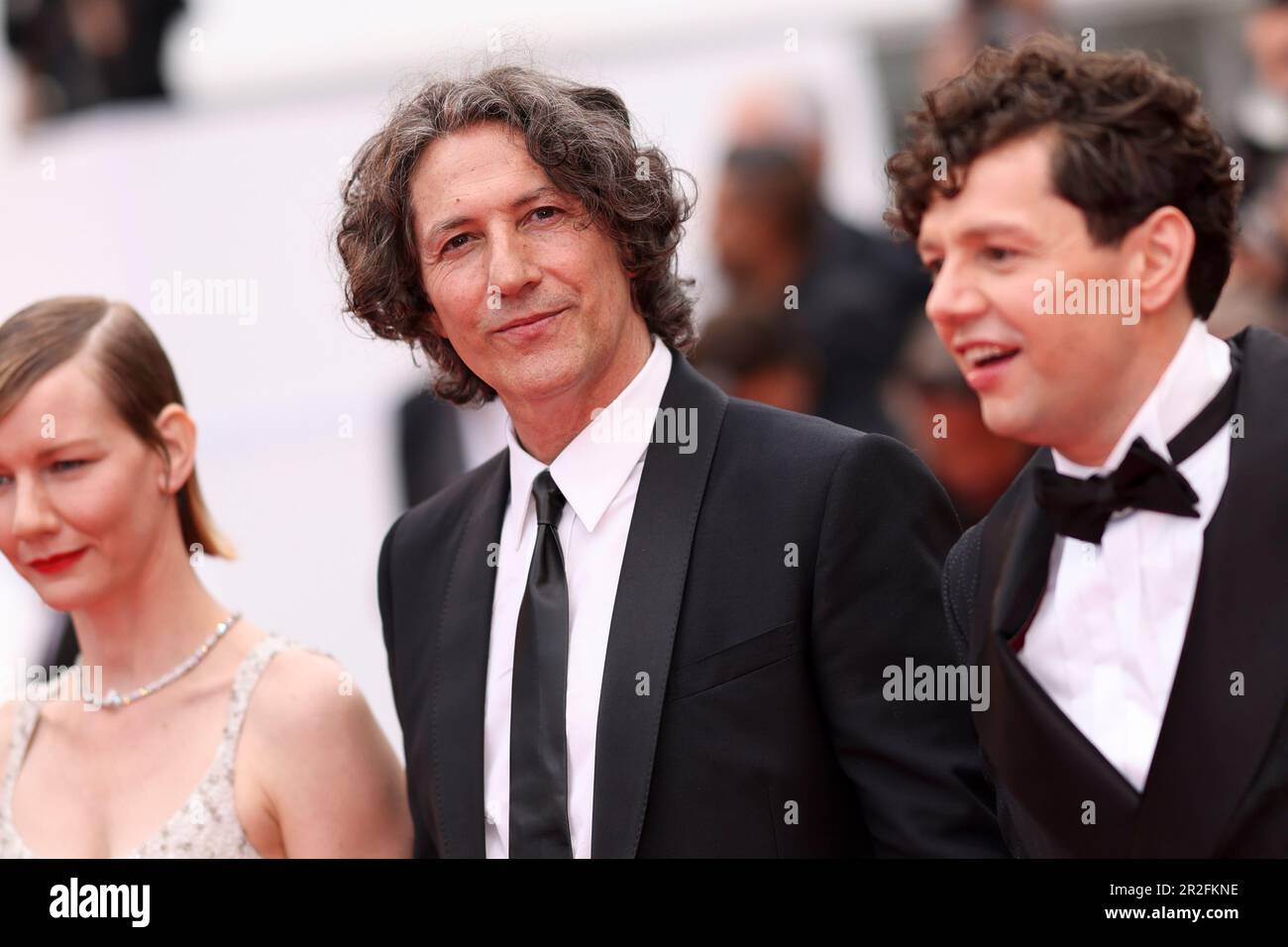 Sandra Huller, from left, director Jonathan Glazer, and Christian ...