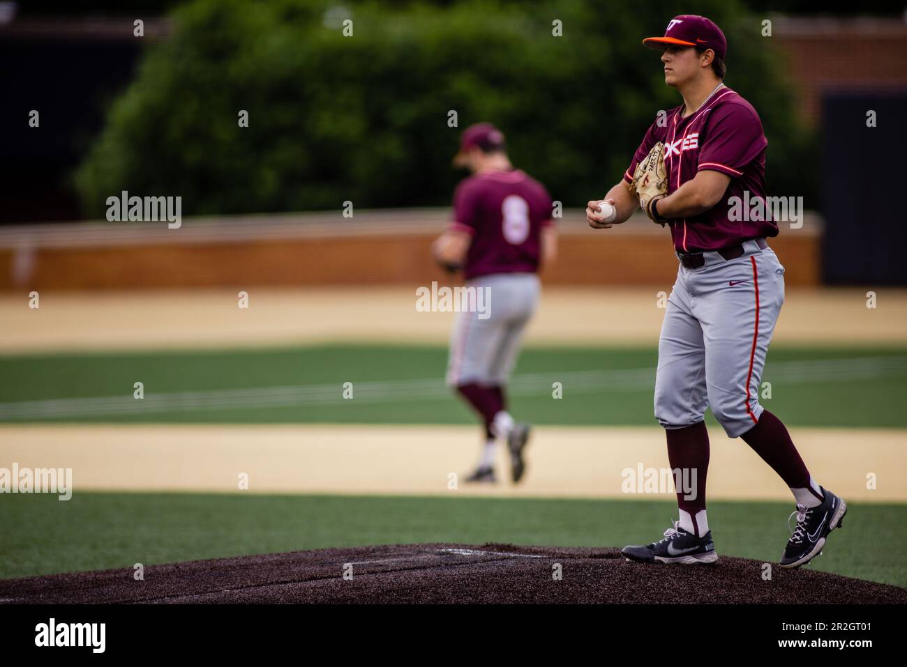 18. Mai 2023: Virginia Tech Pitcher Drue Hackenberg (15) nimmt den ...