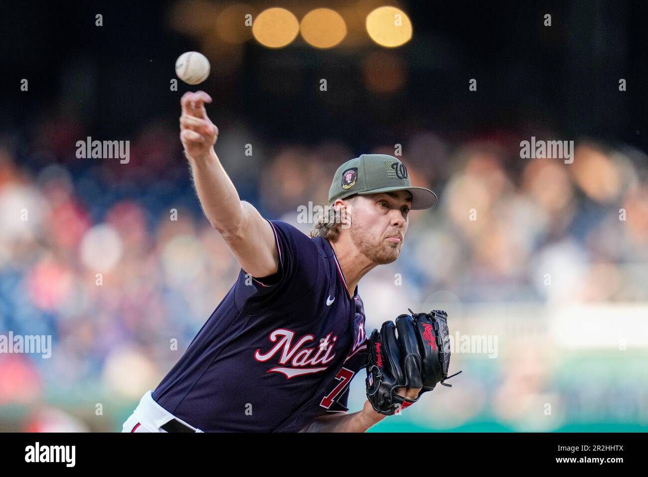 Washington Nationals starting pitcher Jake Irvin throws during the ...