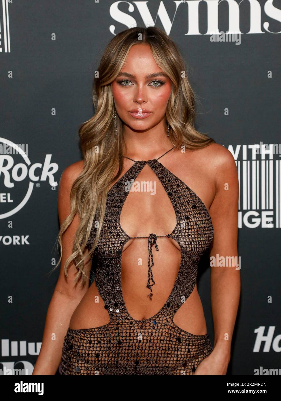 Fashion model Adison Justis attends the Sports Illustrated Swimsuit 2023 issue release event at ...