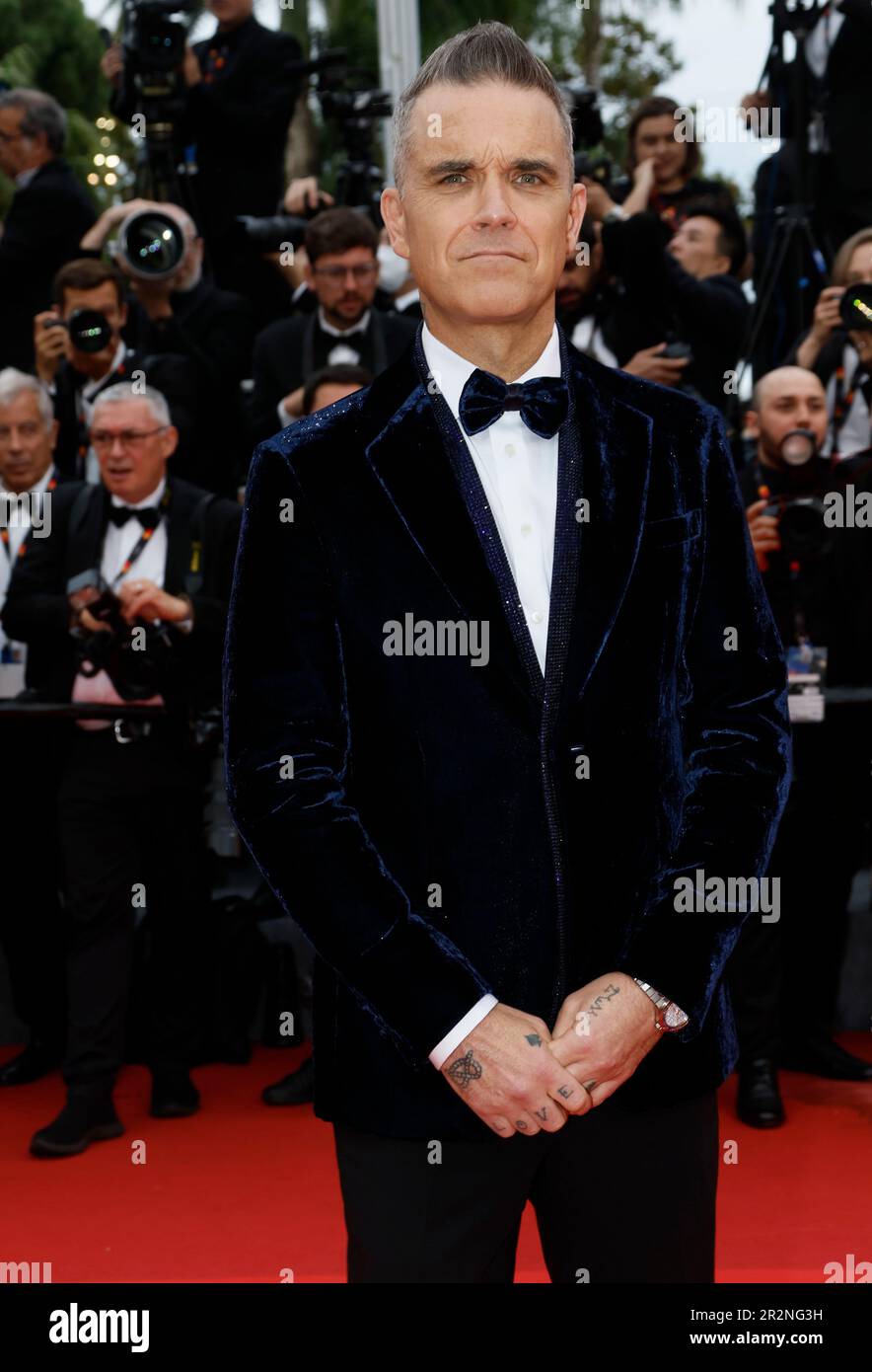 Robbie Williams poses for photographers upon arrival at the premiere of ...