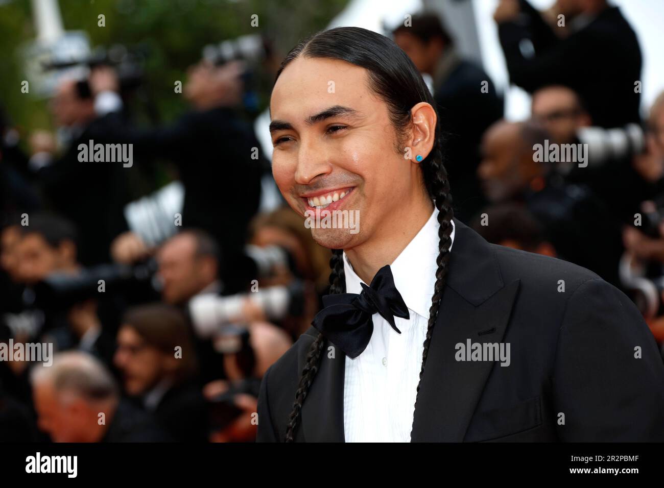 Tatanka Means poses for photographers upon arrival at the premiere of ...
