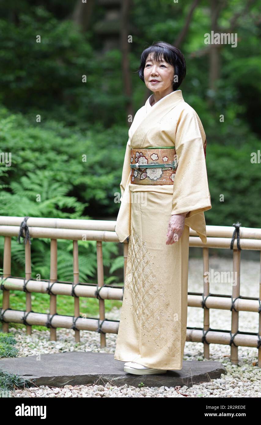 Japanese novelist Nobuko Takagi pose for a photo in Tokyo on May 19 ...