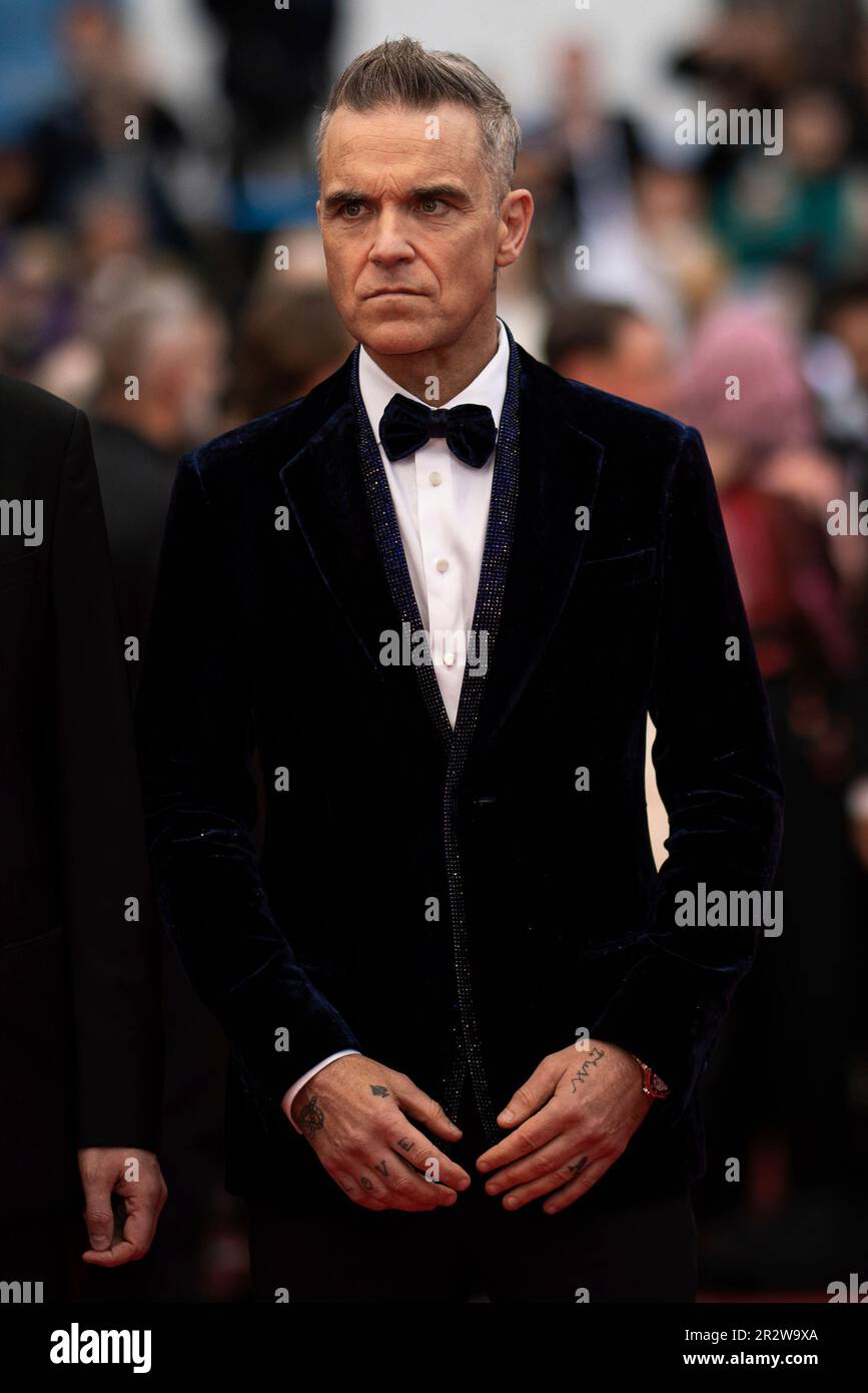 Robbie Williams poses for photographers upon arrival at the premiere of ...