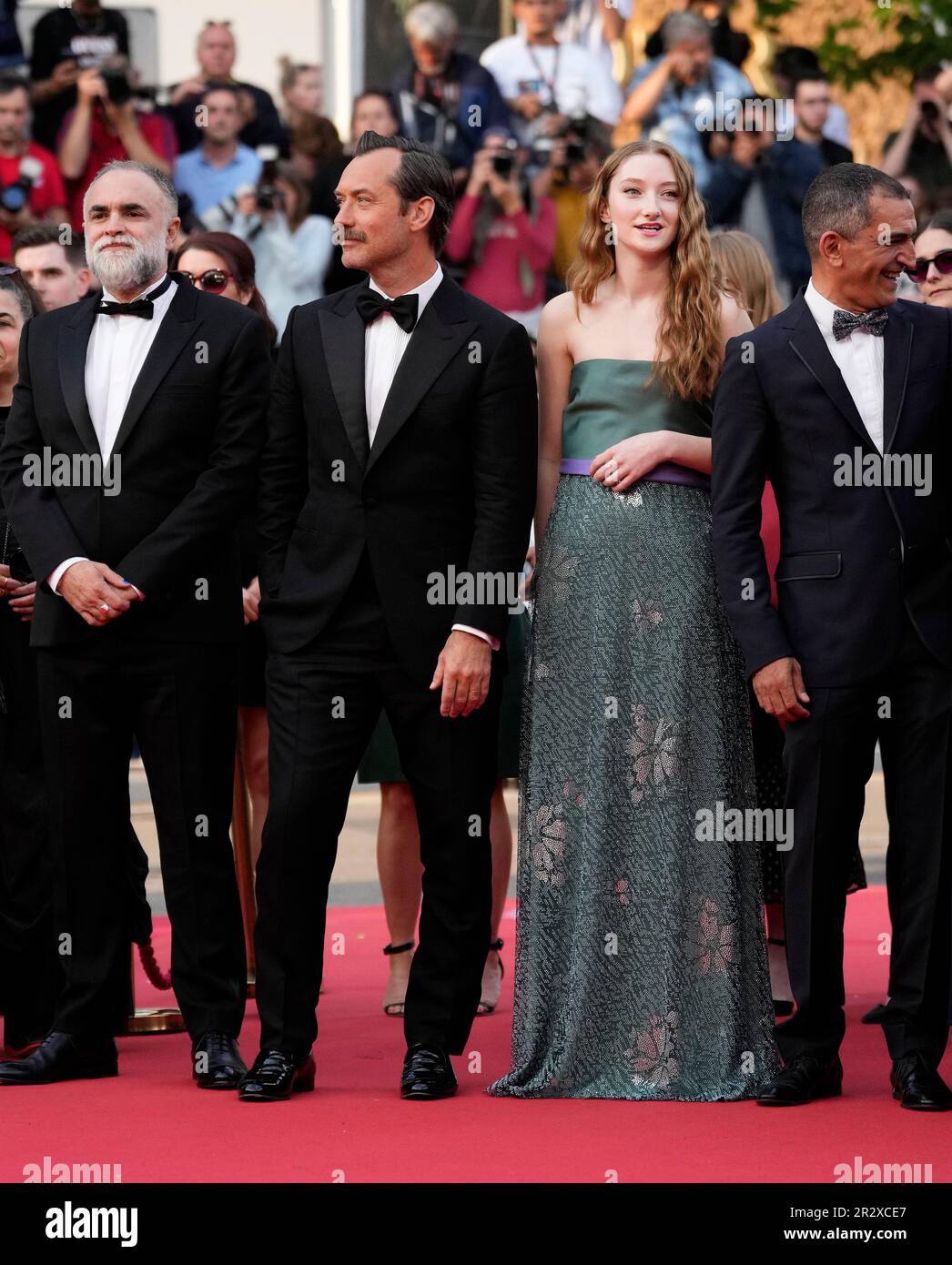 Director Karim Ainouz, from left, Jude Law, Junia Rees, and Amr Waked ...
