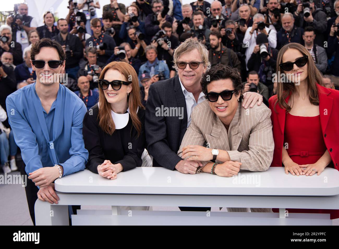 Cory Michael Smith, from left, Julianne Moore, director Todd Haynes, Charles Melton and Natalie ...