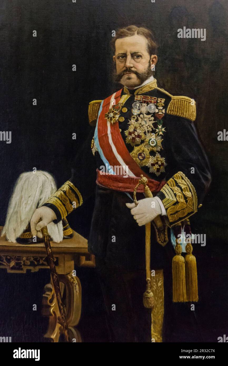 Natürliche Portrait von General Valeriano Weyler, Öl auf Leinwand, von ...