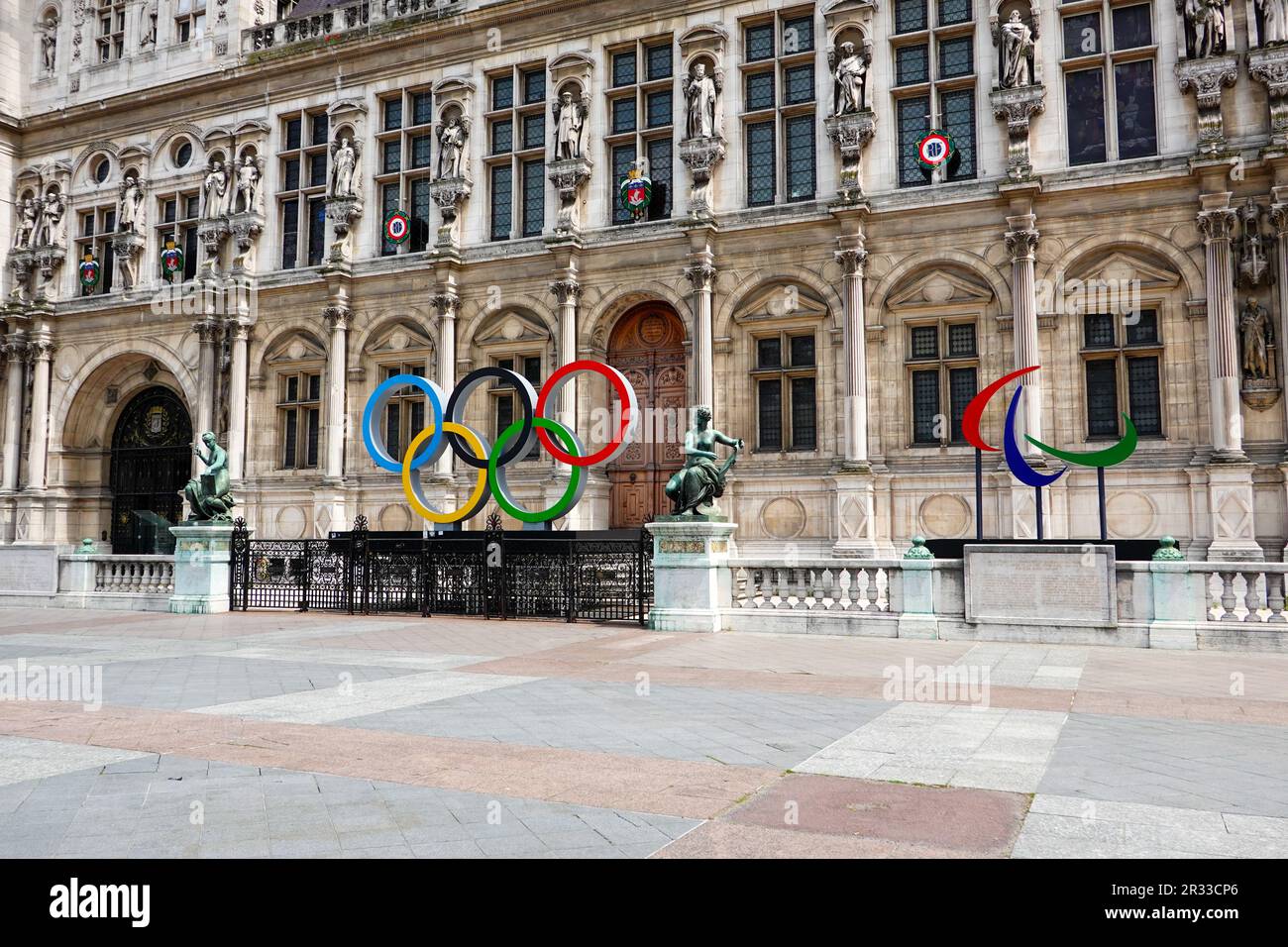 Olympische Ringe, Olympische Symbole para Olympische Spiele, vor dem ...