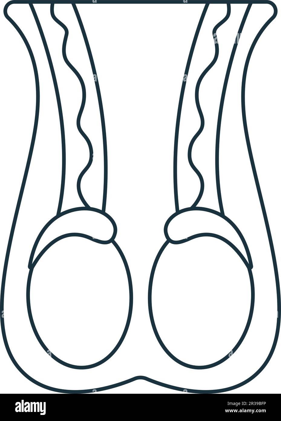 Hodensymbol. Monochromes einfaches Zeichen aus der Anatomie-Sammlung ...