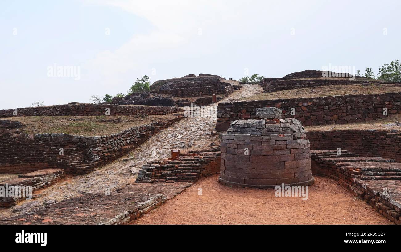 Ruine View of Salihundam Buddhist Stupa Site, sie wurde erstmals von ...