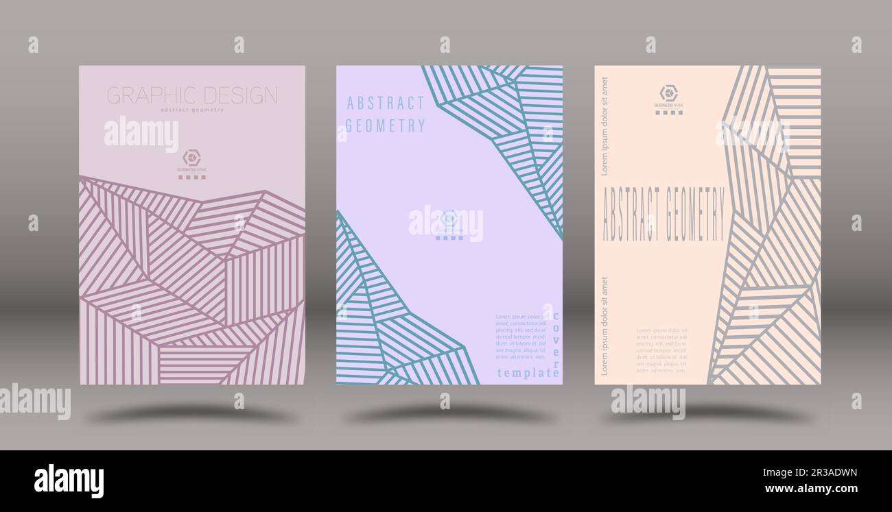 Ein Satz Linearer Kreativer Designvorlagen Die Idee Ein Deckblatt