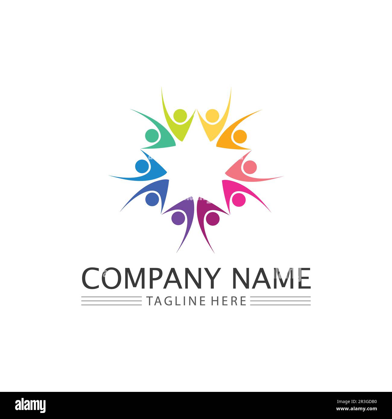 Mensch und Mensch Logo Design Community Care Symbol und Vektorgruppe ...