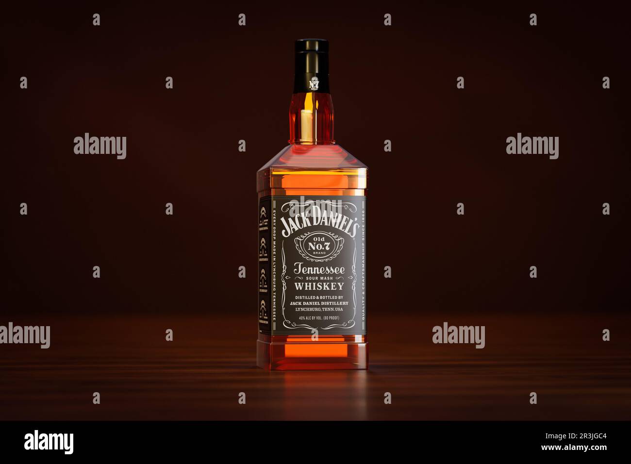 Lynchburg, USA - 3. Mai 2023: Jack Daniels Whiskey, Whiskey-Flasche ...