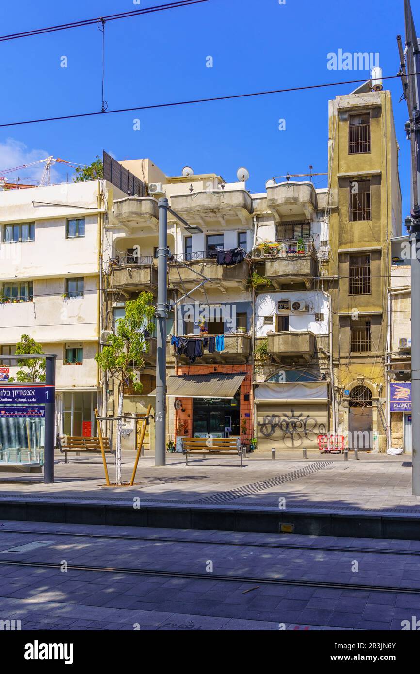 Tel-Aviv, Israel - 21. Mai 2023: Blick auf den Jerusalem Boulevard mit ...