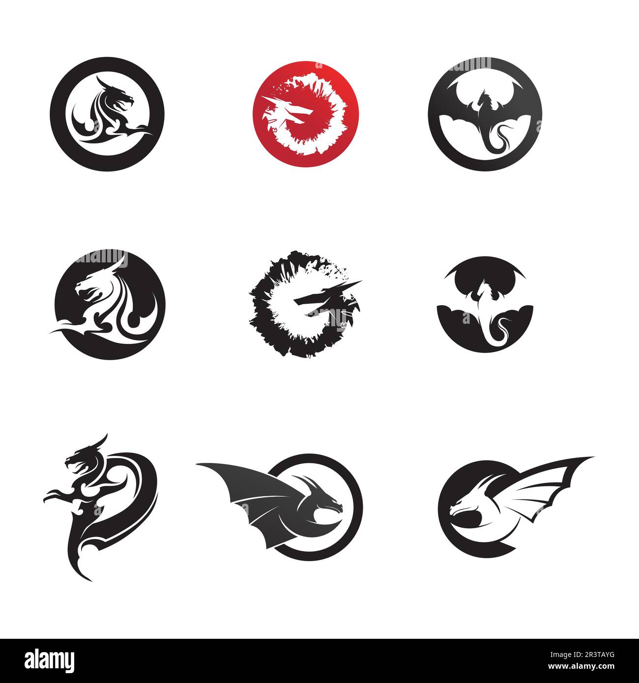 Chinese red dragon vector silhouette Stock-Vektorgrafiken kaufen - Alamy