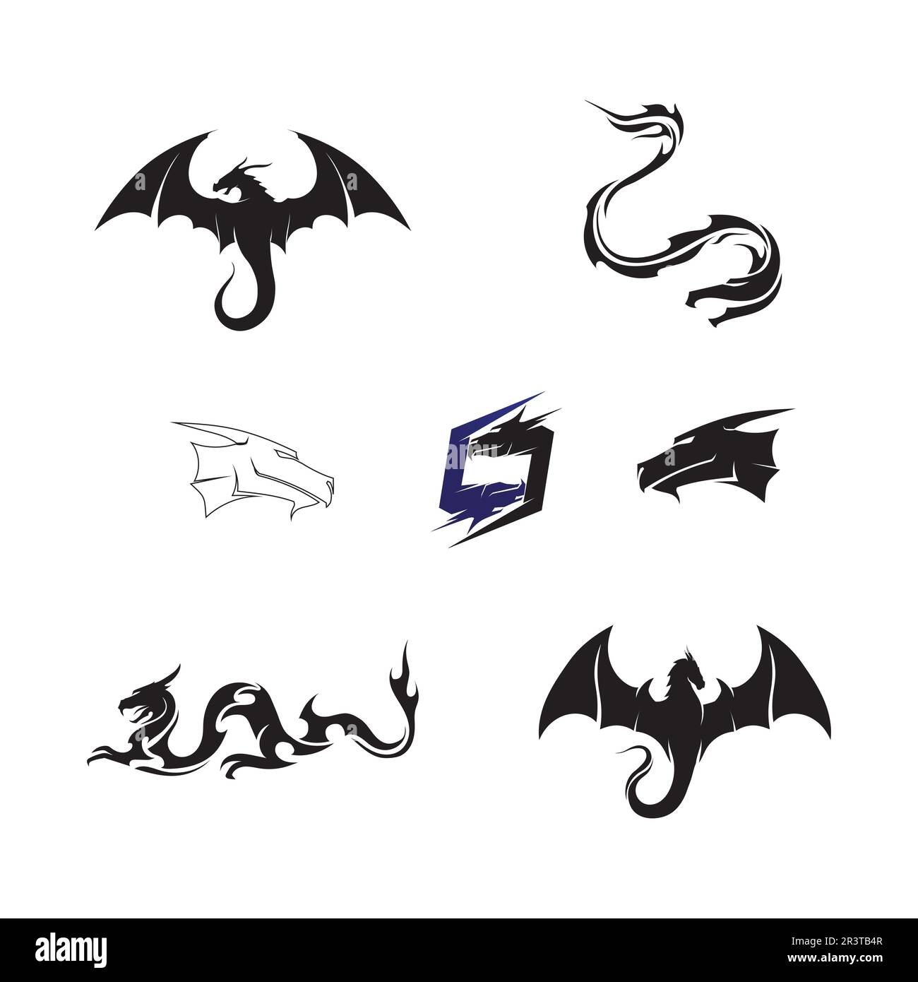 Chinese red dragon vector silhouette Stock-Vektorgrafiken kaufen - Alamy