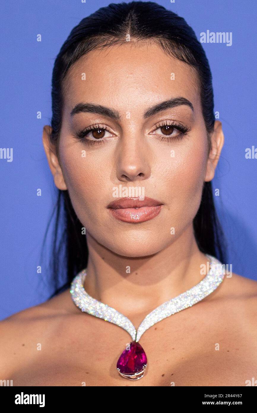 Georgina Rodriguez poses for photographers upon arrival at the amfAR ...