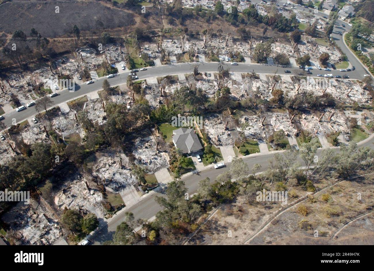 US Navy Ein Blick aus einem Sea King Helikopter (UH-3H), der dem Golden ...
