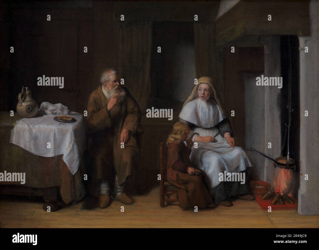 Der Prophet Elijah mit der Witwe von Zarephath und ihrem Sohn, 1650 ...