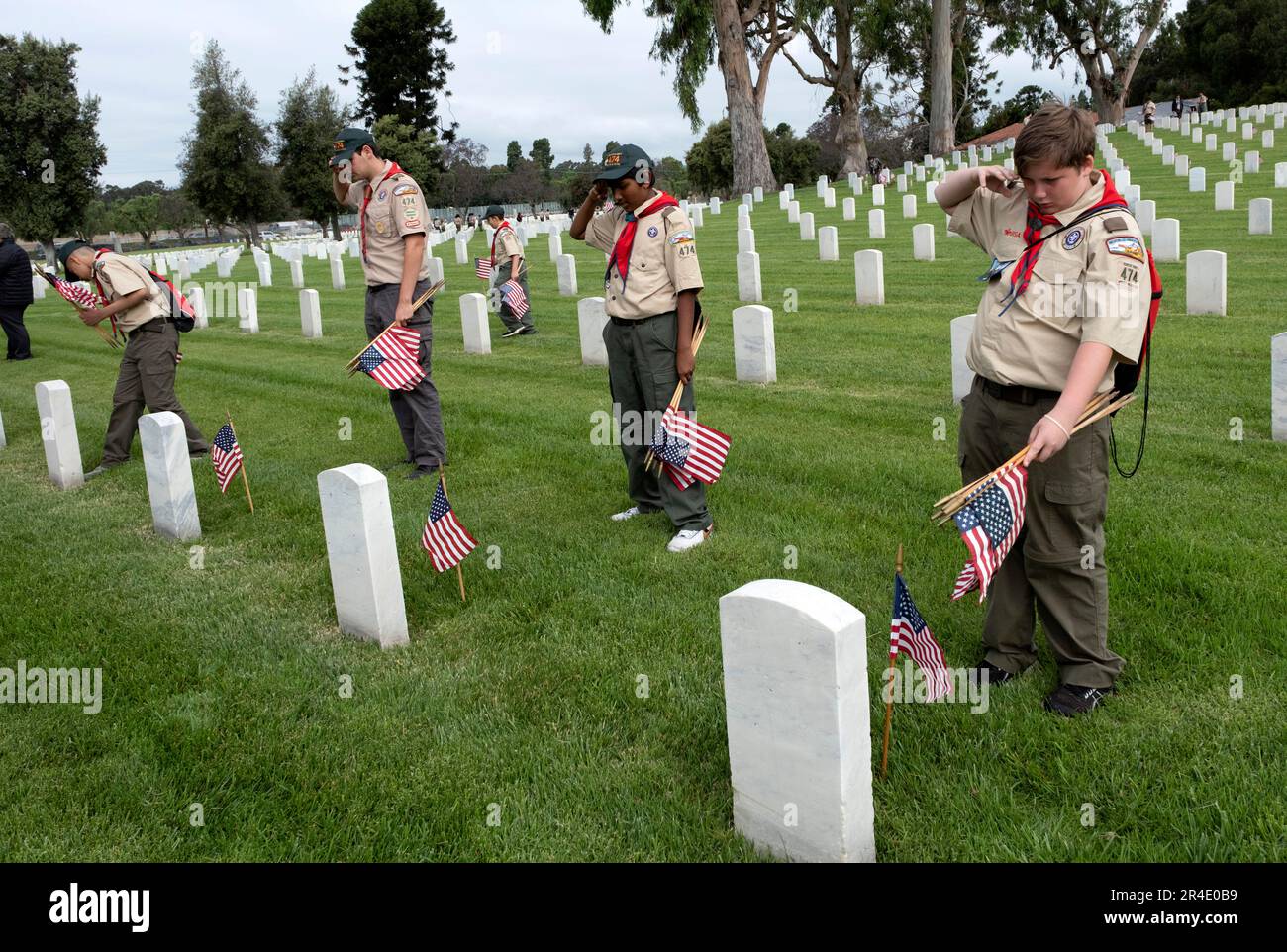 Boy Scouts from Troop 474 from West Hills area of Los Angeles place ...