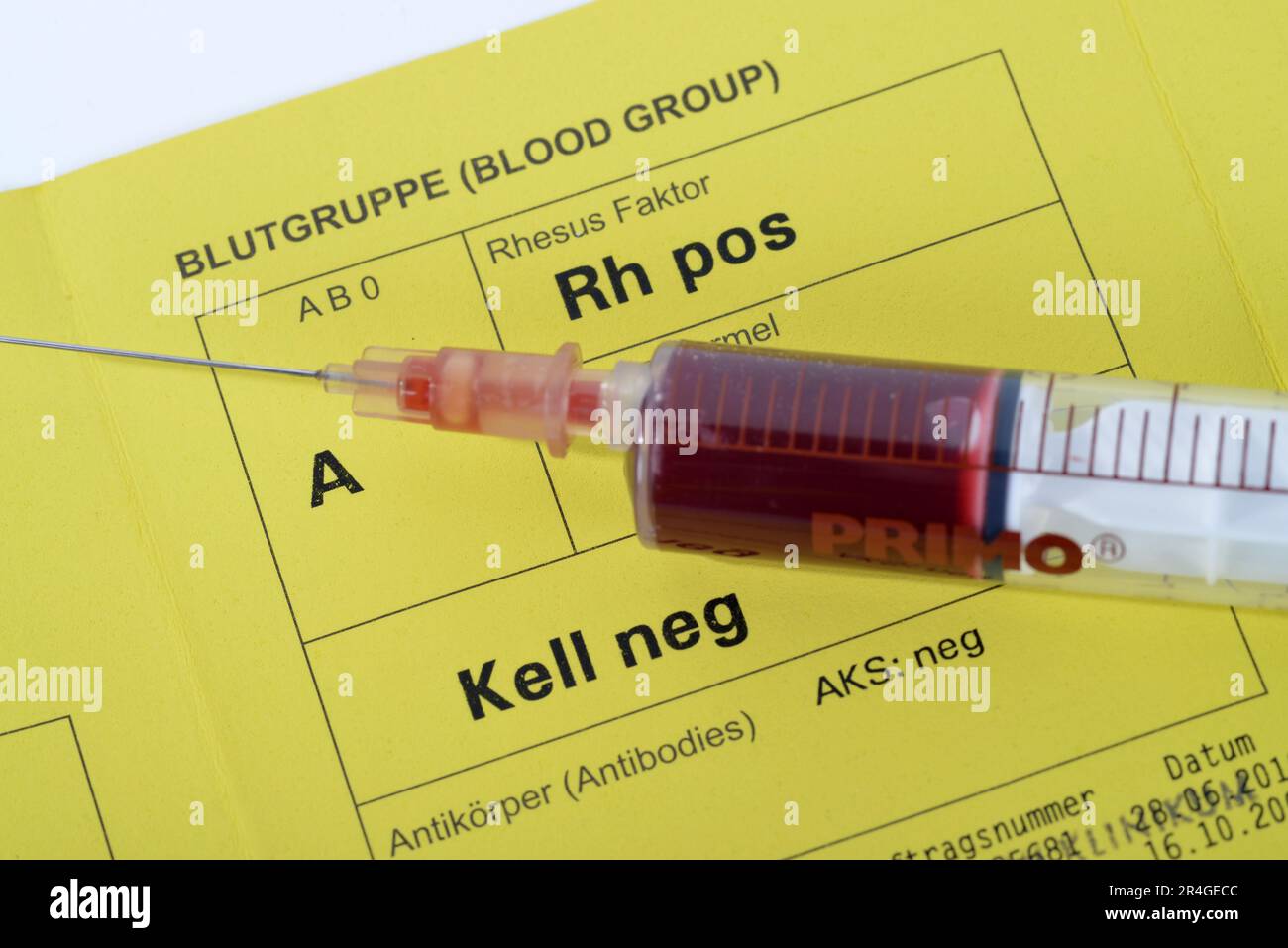 Blutgruppenausweis, Blutgruppenausweis, Blutgruppe, Blutentnahme ...