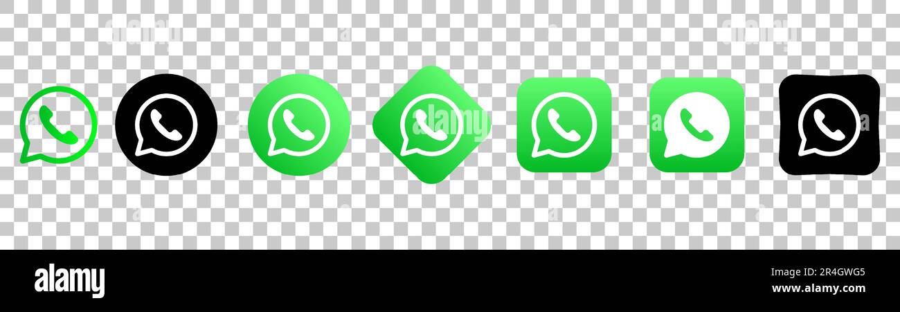 Sammlung verschiedener WhatsApp Web-Symbole. Logo für soziale Medien ...
