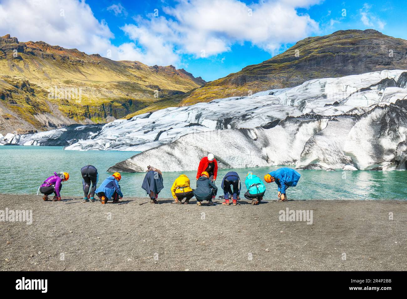 Atemberaubender Blick auf den Solheimajokull-Gletscher im Katla Geopark ...