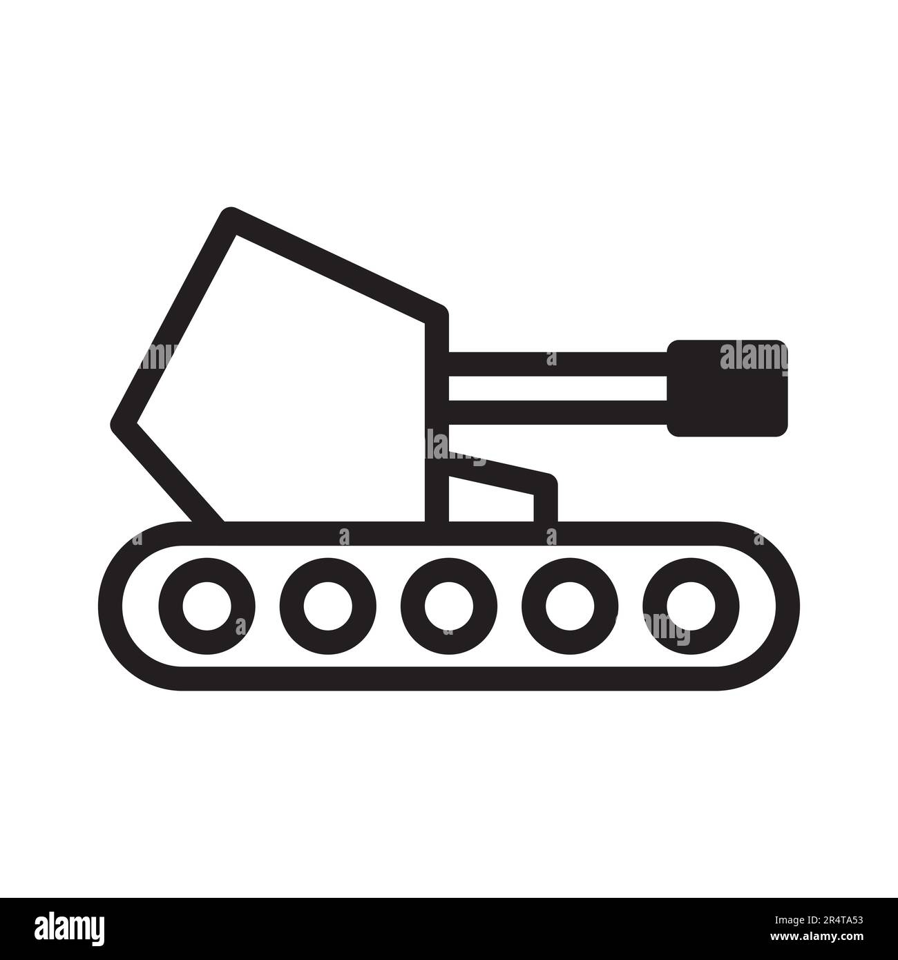 Panzersymbol zweifarbiges Militärvektor-Armeeelement in Schwarz und ...