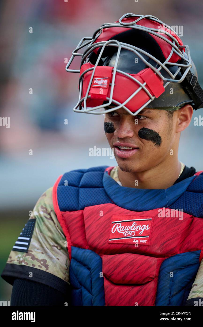 Indianapolis Indians catcher Endy Rodriguez (5) before an MiLB ...