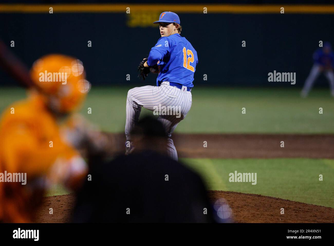 Florida Gators starting pitcher Hurston Waldrep (12) in action against ...